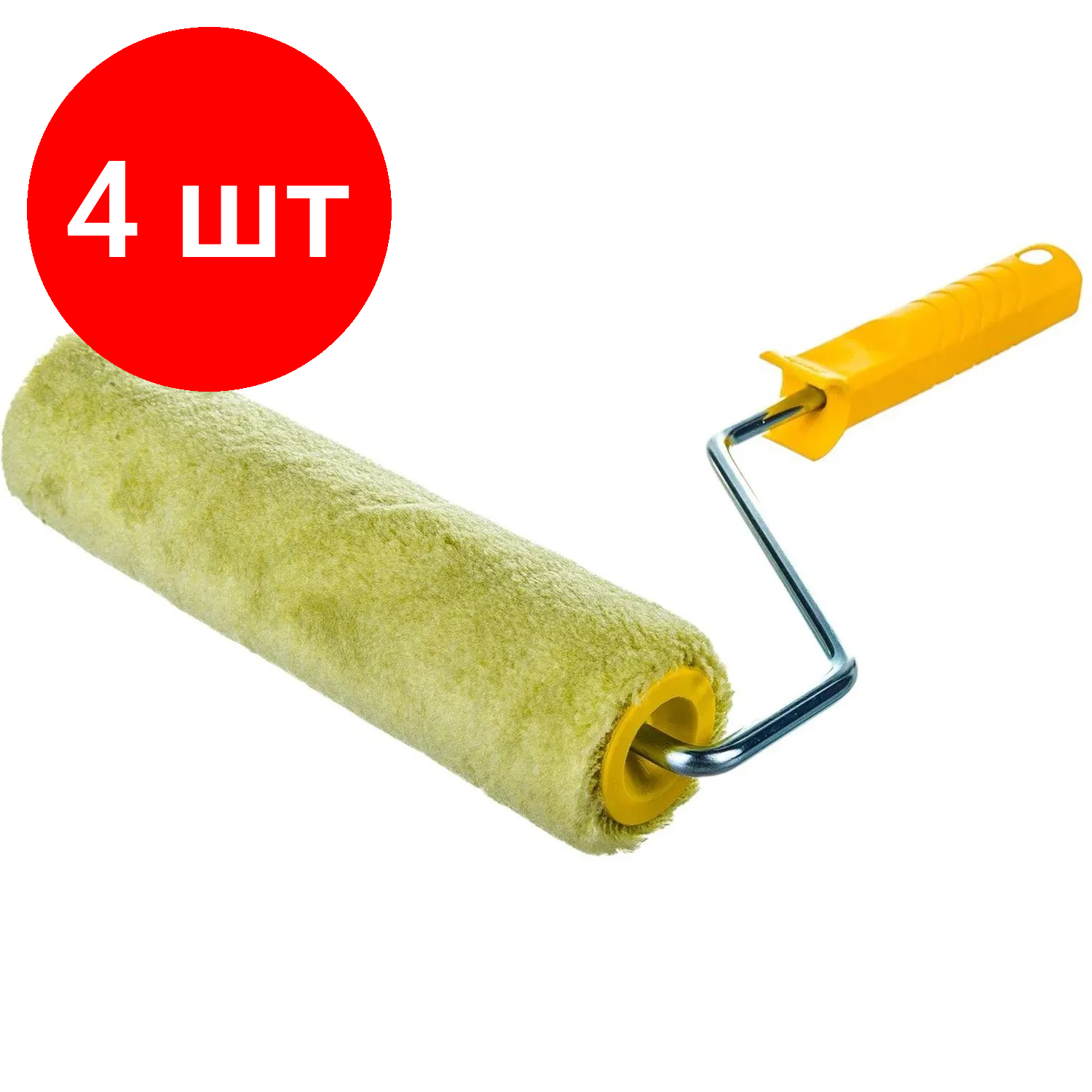 Комплект 4 штук, Валик бибер 32513, полиакрил, с бюгелем, ворс 11 мм, d8, 230мм