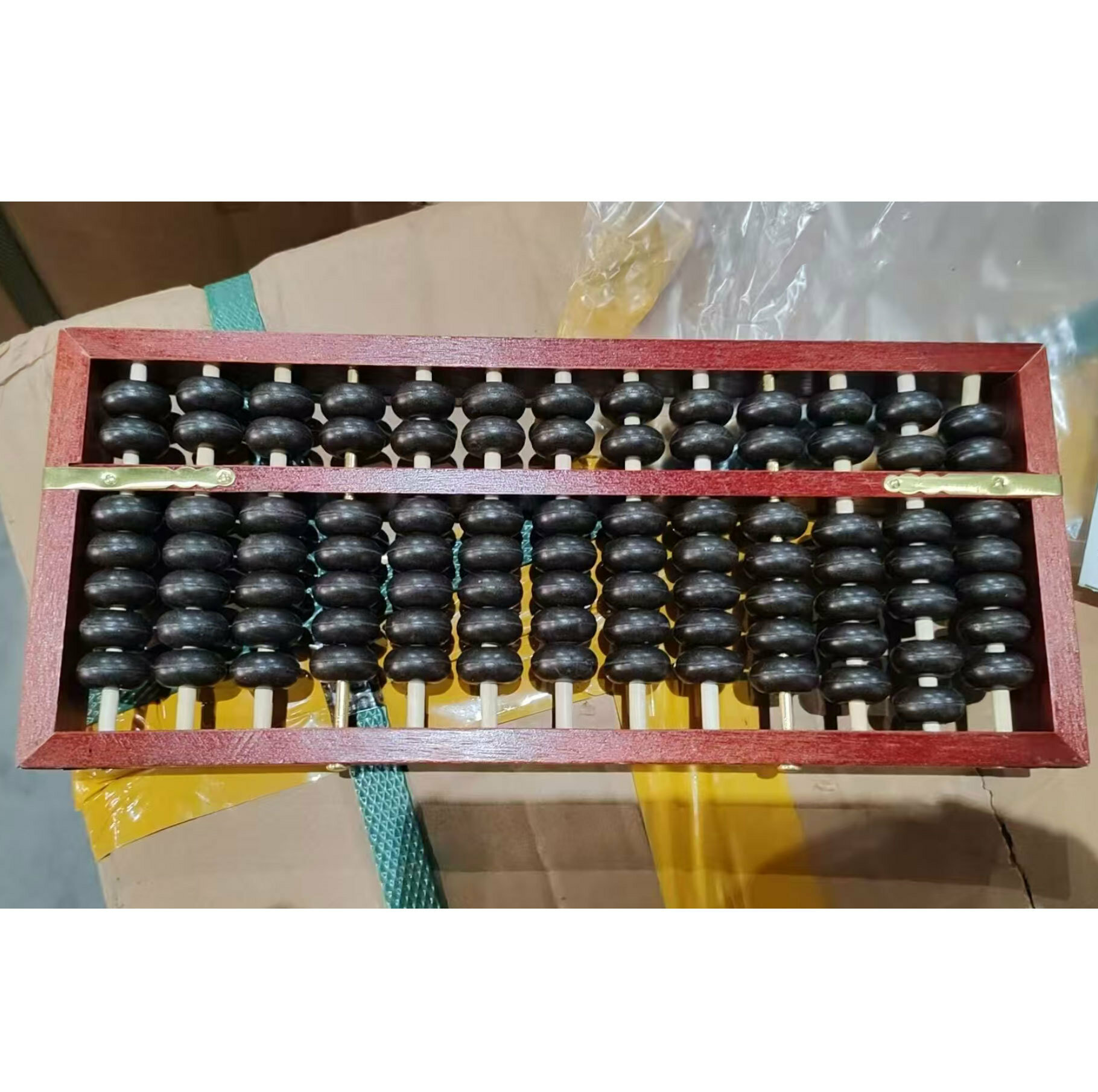 Деревянный абакус для студентов, старинный абакус для учеников начальной школы, абакус для устного счета, 13 цифр, 7 бусин, черные бусины, красный абакус из массива дерева