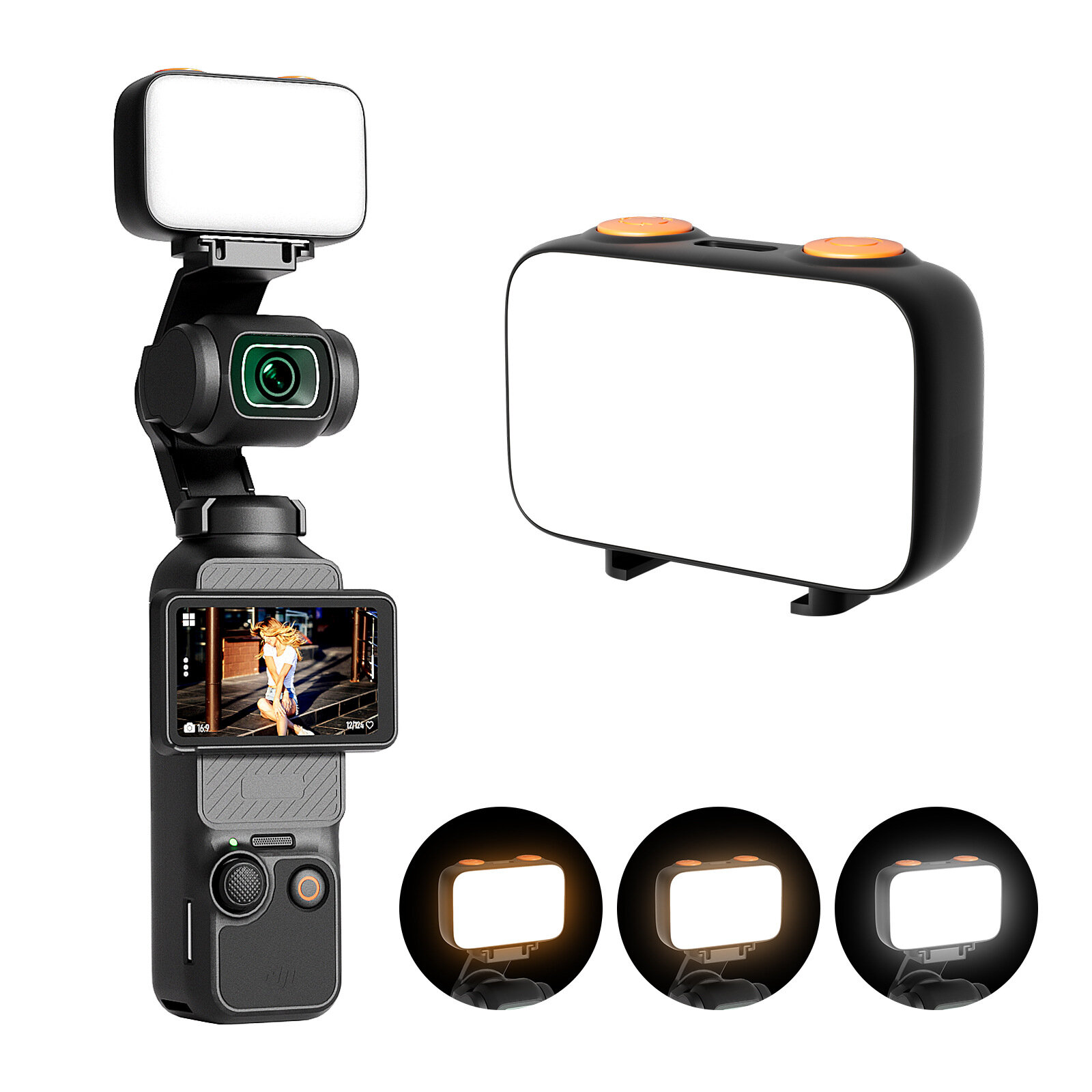 Совместим с DJI Osmo Pocket 3, заполняющий свет, фотовспышка для экшн-камеры, свет для красоты и карманной фотографии