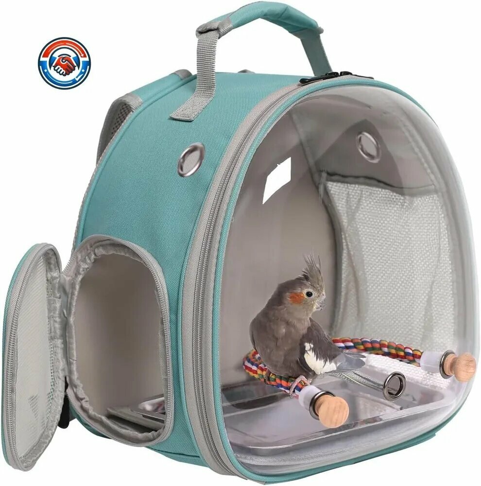 Рюкзак-переноска для птиц с пузырьковым окном, удобная клетка-переноска для волнистых попугаев, корелл и мелких животных, путешествие к ветеринару и прогулки