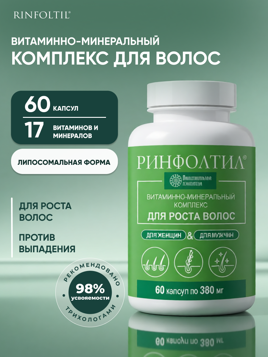 Ринфолтил Витаминно-минеральный комплекс для роста волос 380мг №60 капс.