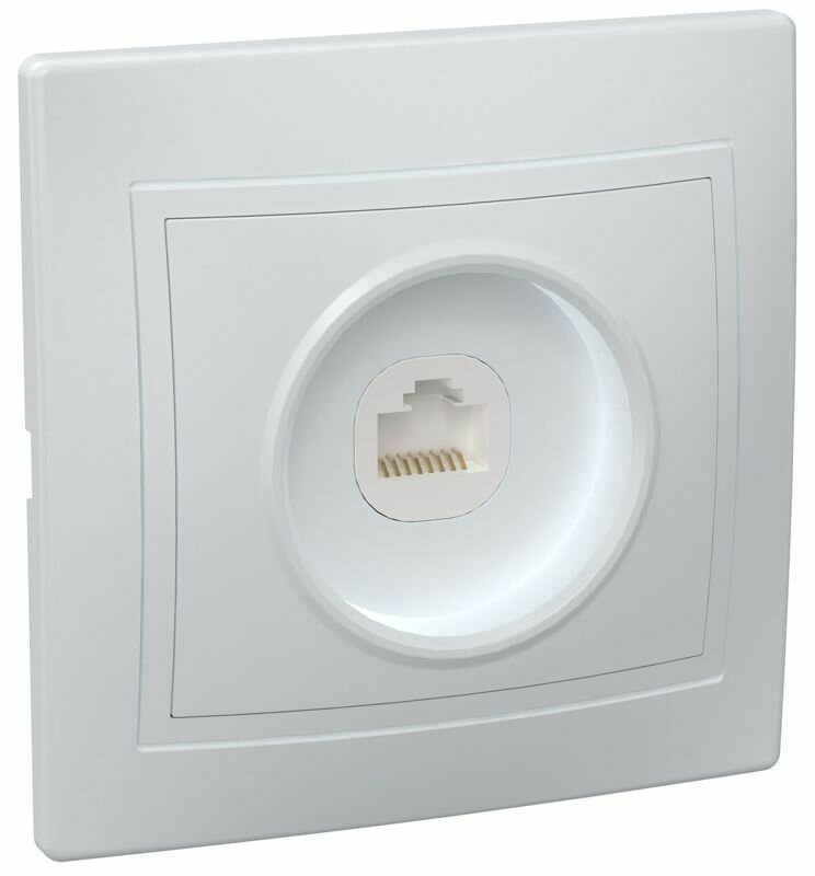 Розетка компьютерная 1-м СП Кварта РК10-КБ IP20 бел. IEK EKK10-K01-DM