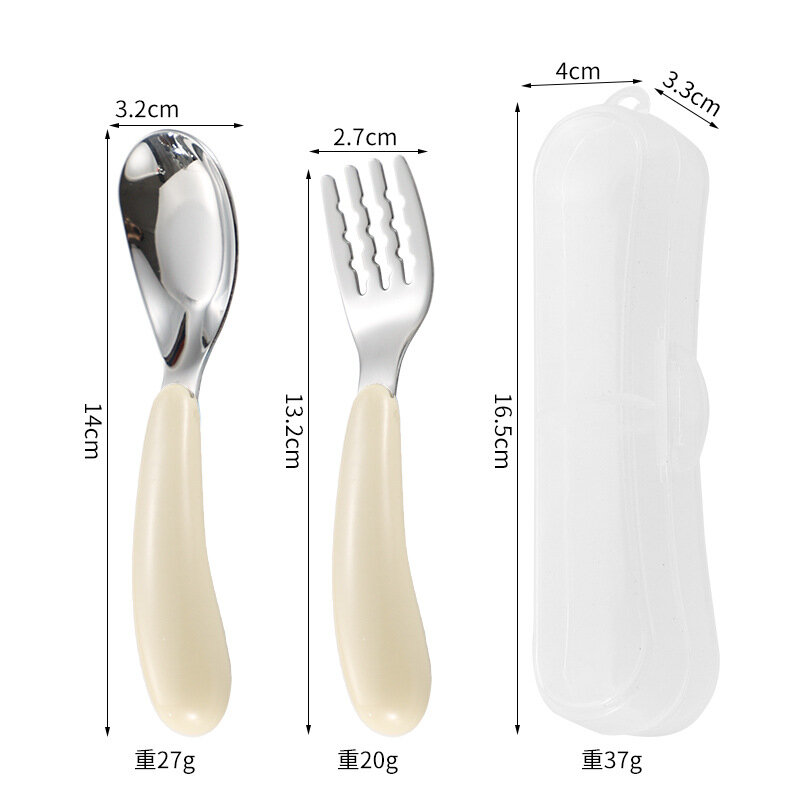 304 Нержавеющая сталь Детский набор ложек и вилок Креативные многоцветные вилки и ложки для кормления детей Детская посуда