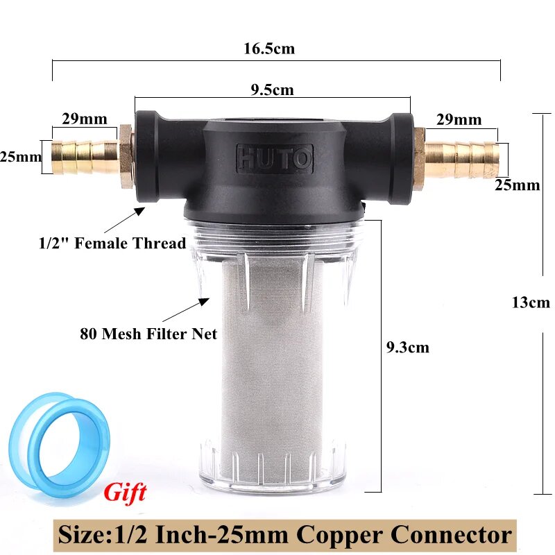 Фильтр для шланга садового полива 1/2 дюйма, фильтр для насоса для аквариума с сетчатым фильтром 80/250