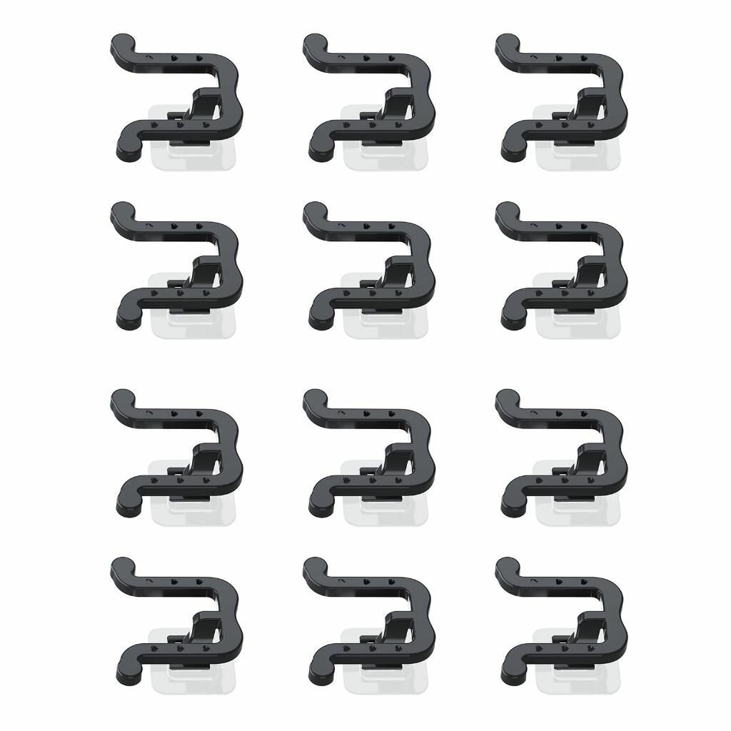 Настенный органайзер для тапочек, 12 шт, Черный цвет