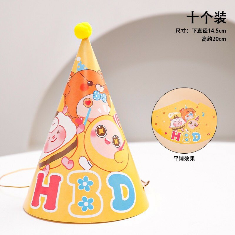 Декорация торта интернет-знаменитости, реквизит для фото, детская шляпа на день рождения, мультяшный клубничный медведь, фиолетовая шляпа для вечеринки с кроликом и лисой