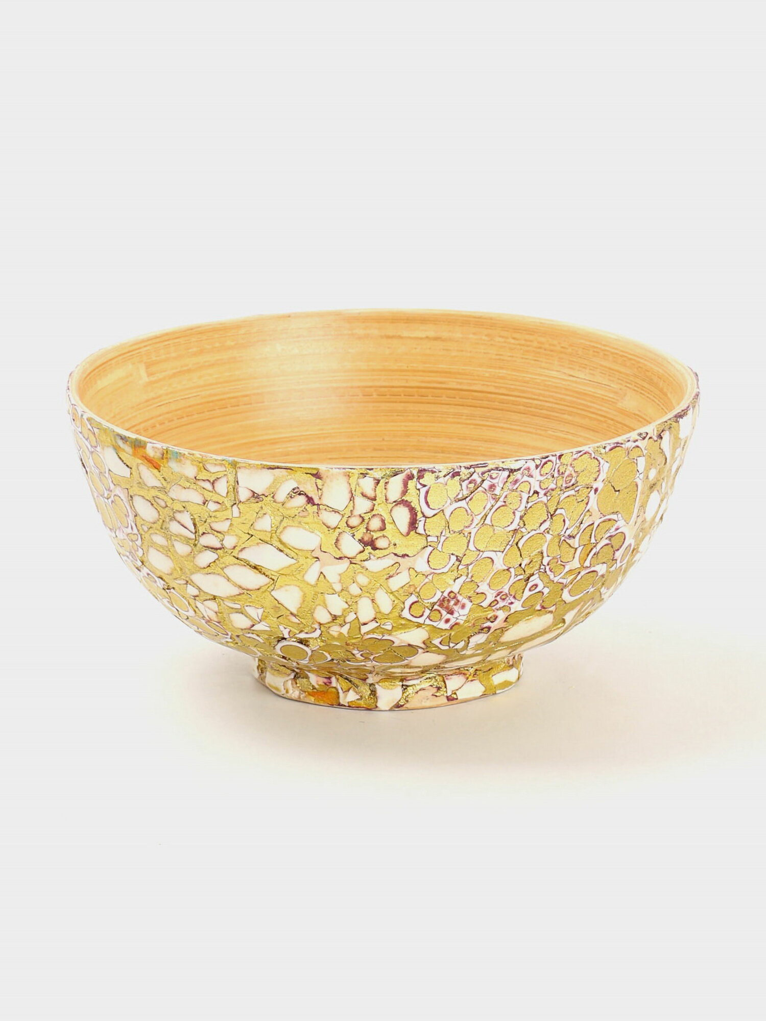 Миска, 14x14x7 см, бамбук, текстура: гладкая, тематика: узоры