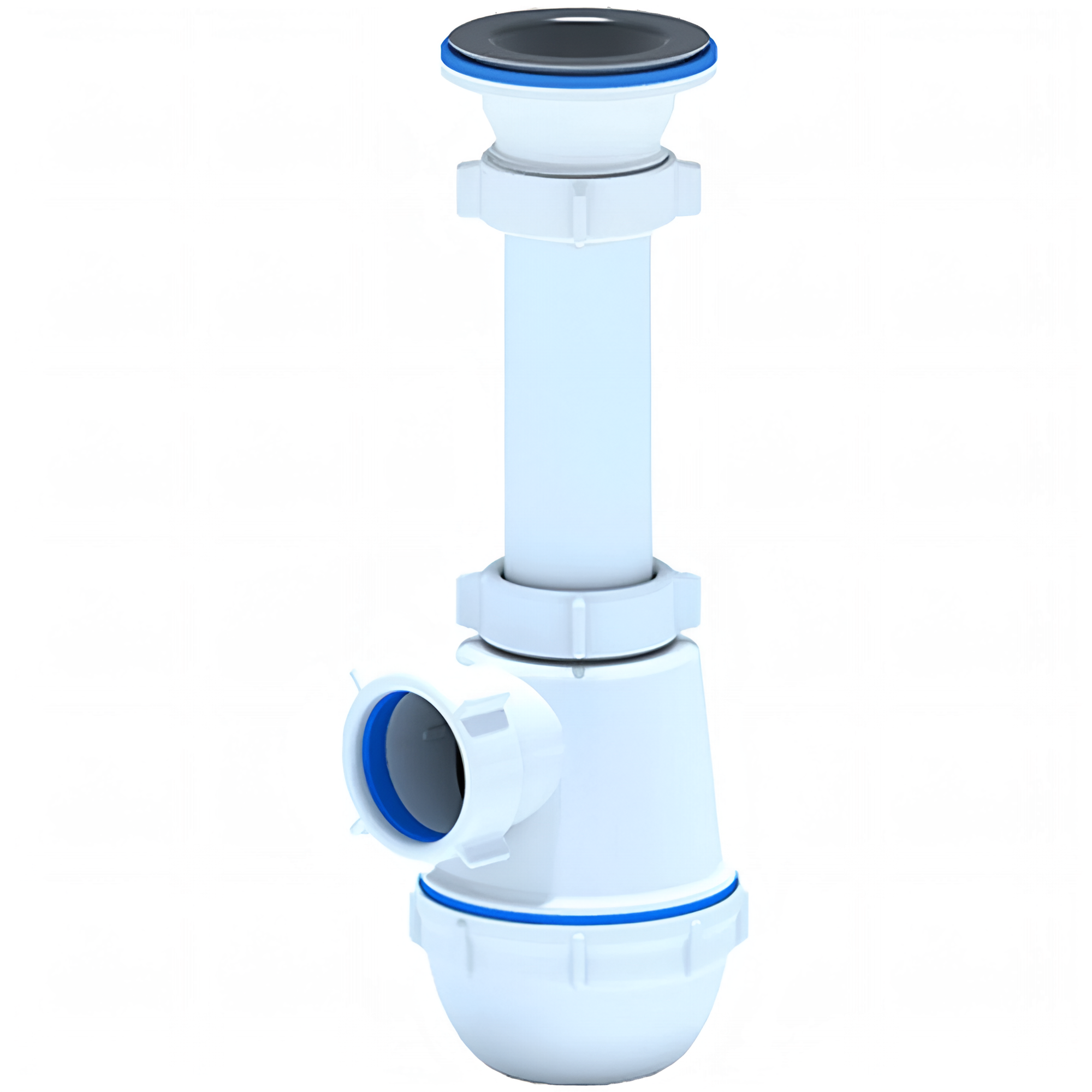 Сифон АНИ "Грот", для кухонной мойки, бутылочная форма, белый