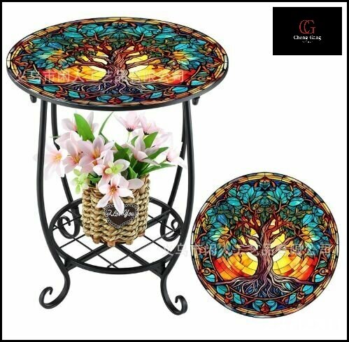 Стол садовый "Бестселлер", прочный металл, с узором "бабочка", 14"