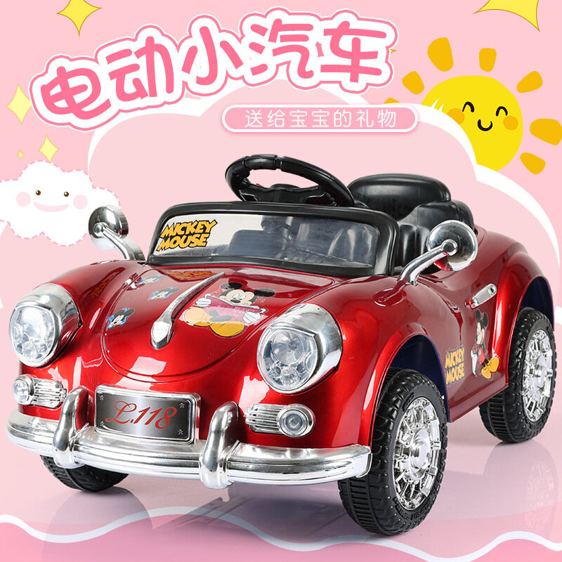 Детский электромобиль с четырехколесным приводом, радиоуправляемая машина для детей 1-3-6 лет, игрушечная машина для раннего развития с функцией перезарядки