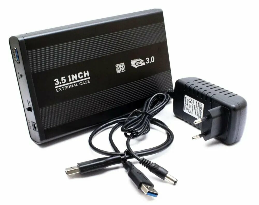 Корпус для жесткого диска 3.5" HDD - USB 3.0 box Sata / внешний корпус для HDD / чехол для жесткого диска - черного цвета
