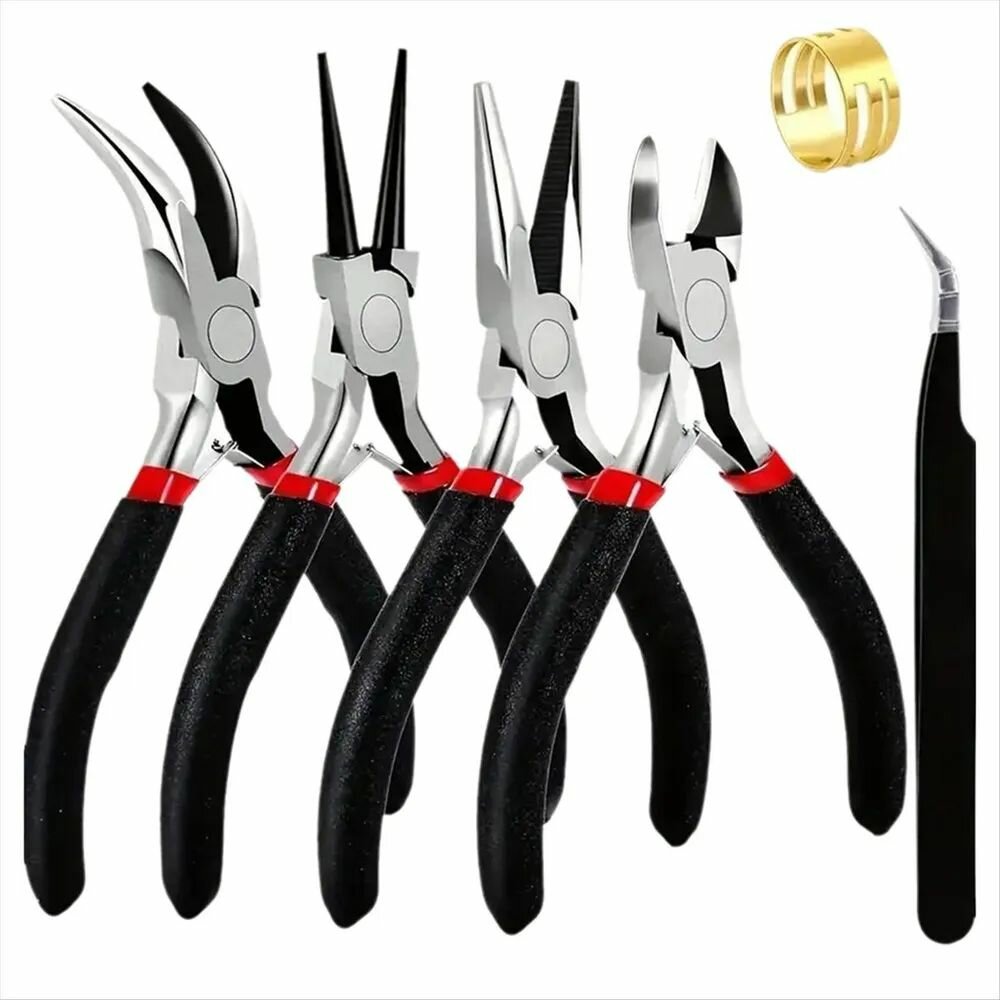 Набор Из 5 Плоскогубцев Для Ювелирных Изделий, Инструменты Для Изготовления Ювелирных Изделий, Черный Цвет