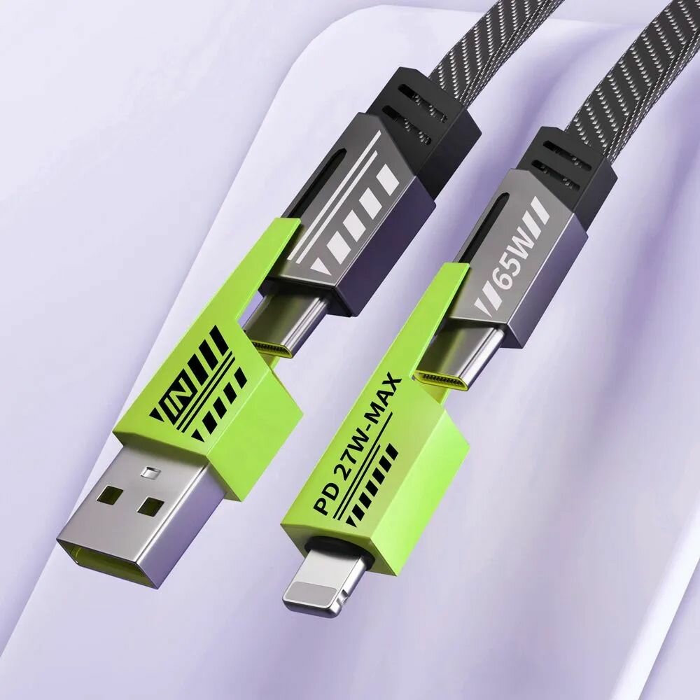 Кабель для мобильных устройств Apple Lightning/Micro-USB 3.0 Type-A, 2 м, зеленый