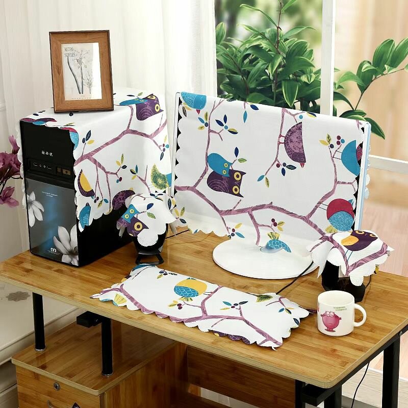 Чехол для компьютера из хлопка и льна, защитный чехол для LCD-монитора, чехол для настольного компьютера