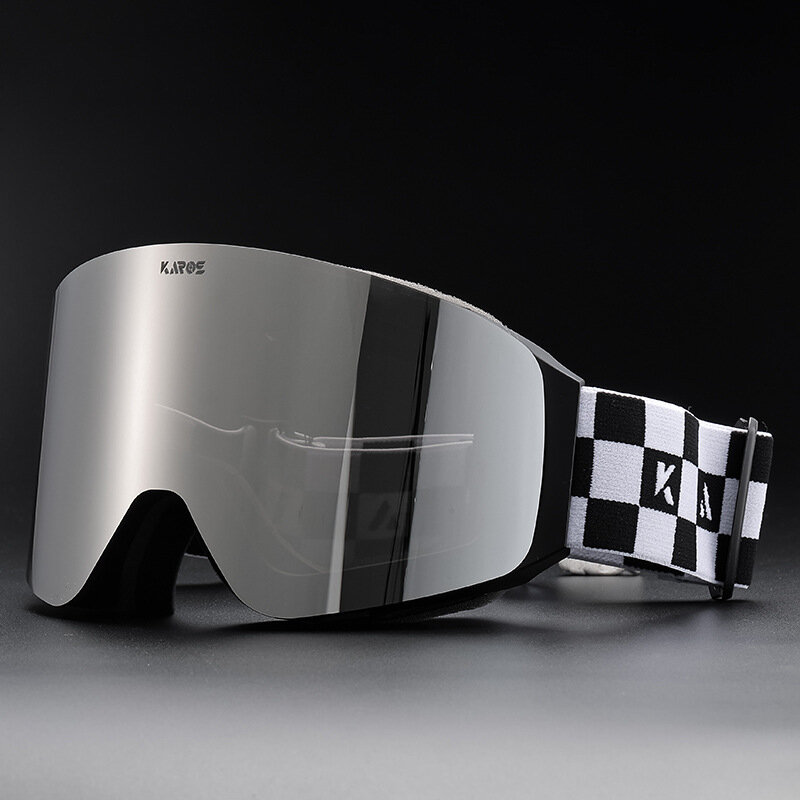 2026KAROS Складные лыжные очки, большой цилиндр, двойной слой, противотуманные очки для сноуборда и лыж, закаленные HD, удобные
