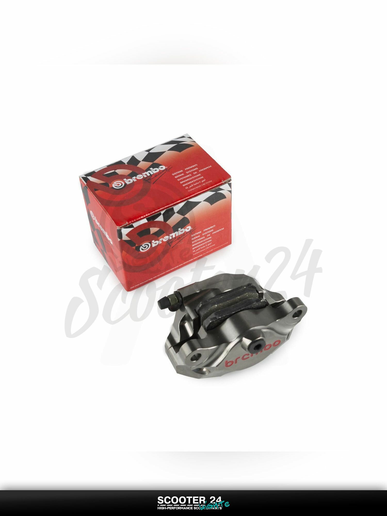 Суппорт тормозной дисковый на мотоцикл / эндуро питбайк / скутер "Brembo" (однопоршневой) (#0003)