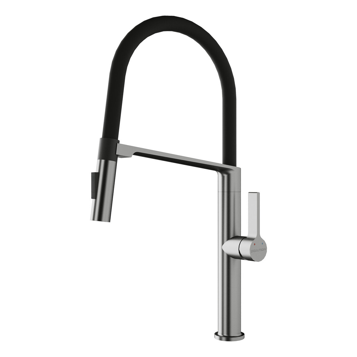 Смеситель для кухни с гибким изливом PAULMARK BARREL (Ba214029-BS), брашированная сталь