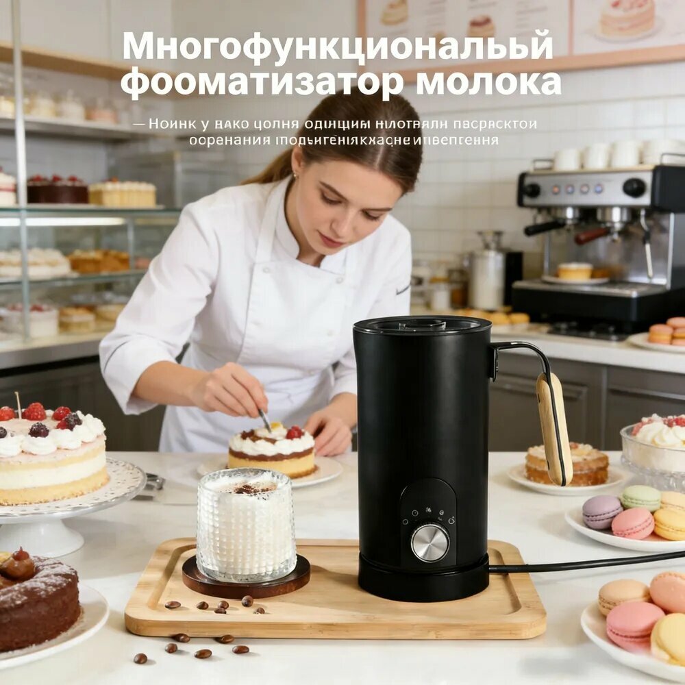 2025Капучинатор и вспениватель для молока электрический Новый электрический молочный пузырек для домашнего горячего и холодного молока
