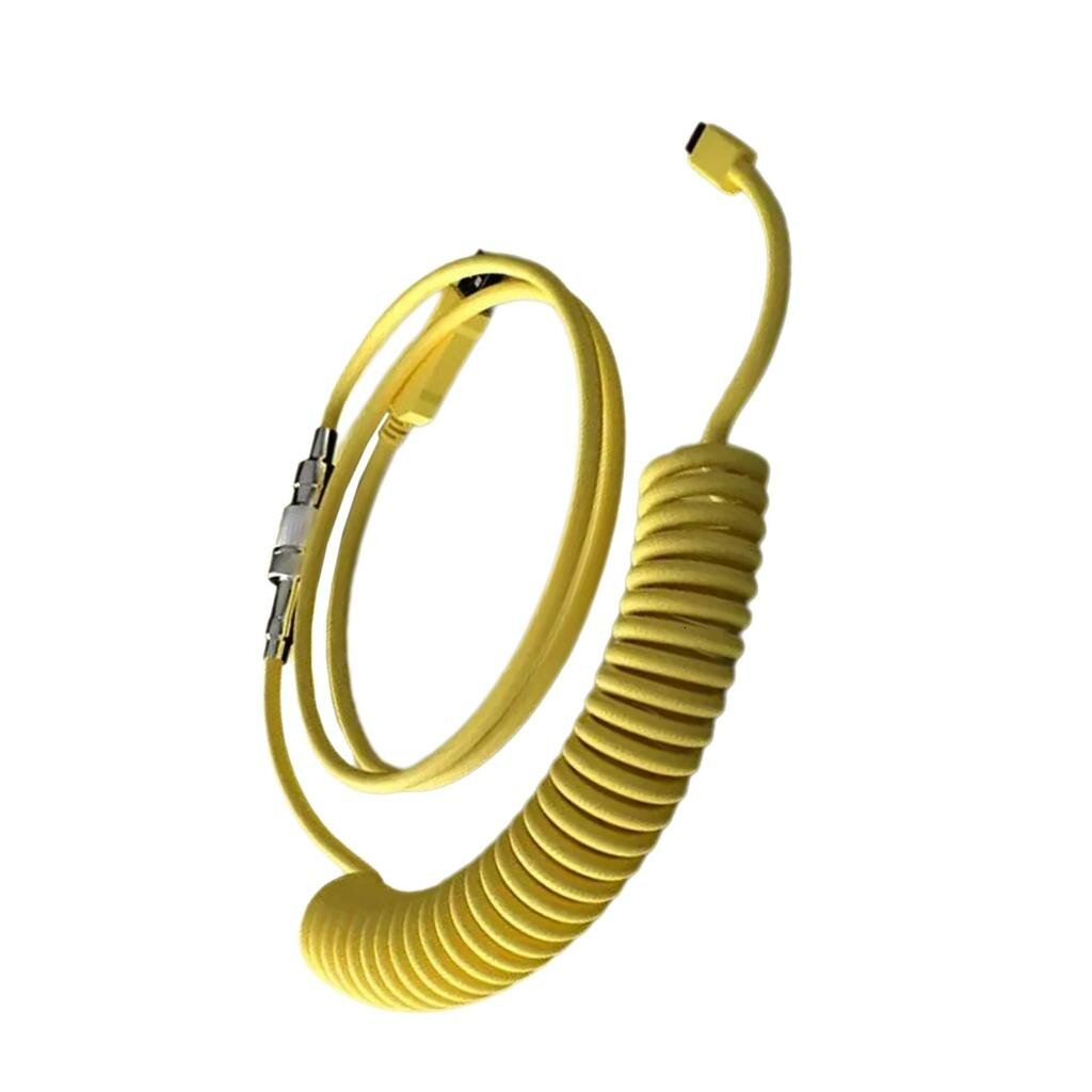 Спиральный кабель Type-C – USB-A для механических клавиатур, Золото