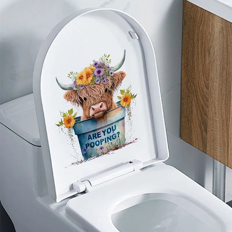 Самоклеящаяся водонепроницаемая наклейка для туалета в стиле ретро с белым цветком