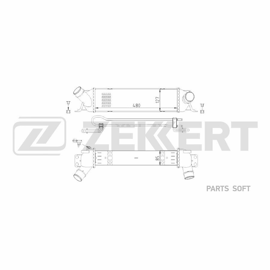 ZEKKERT MK-5502 Интеркулер с возд. охл. Hyundai H-1 II 08- ()