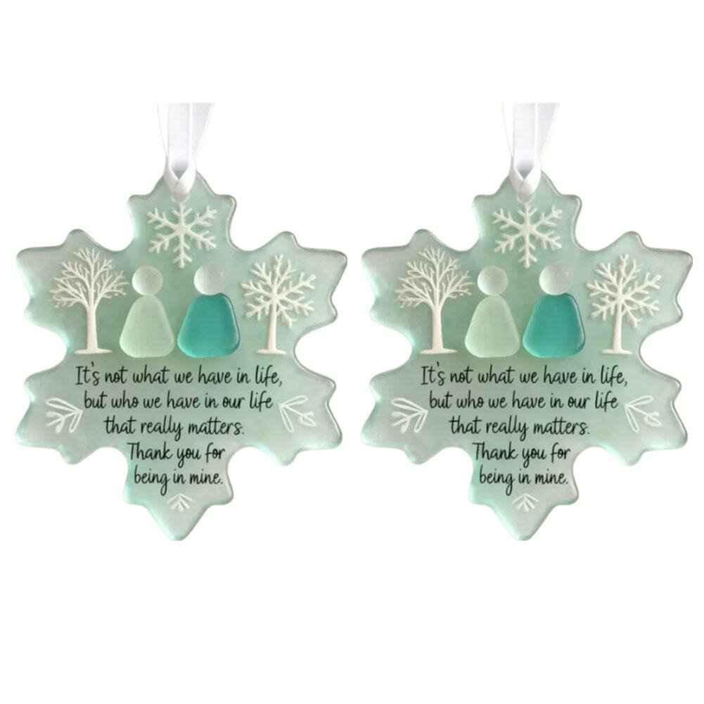 Подвеска в форме снежинки в знак дружбы, объемное акриловое украшение в виде снежинки для рождественской елки, подарок в знак дружбы, памятный подарок в знак благодарности, украшение для дома.