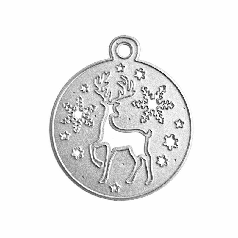 Металлические шаблоны для вырезания рождественских подвесок, QB3557 Снежный олень