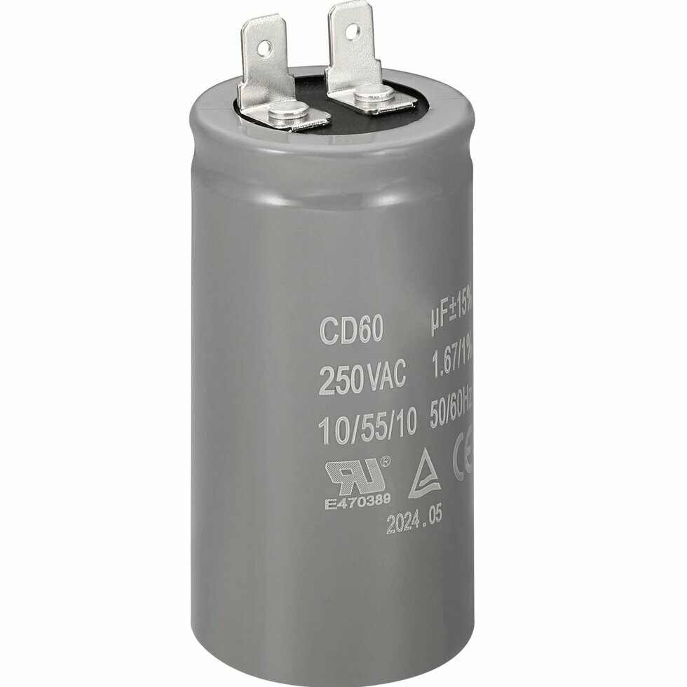 Конденсатор пусковой Калибр для компрессора, 75 мкФ 300В CD60 клеммы ножевые