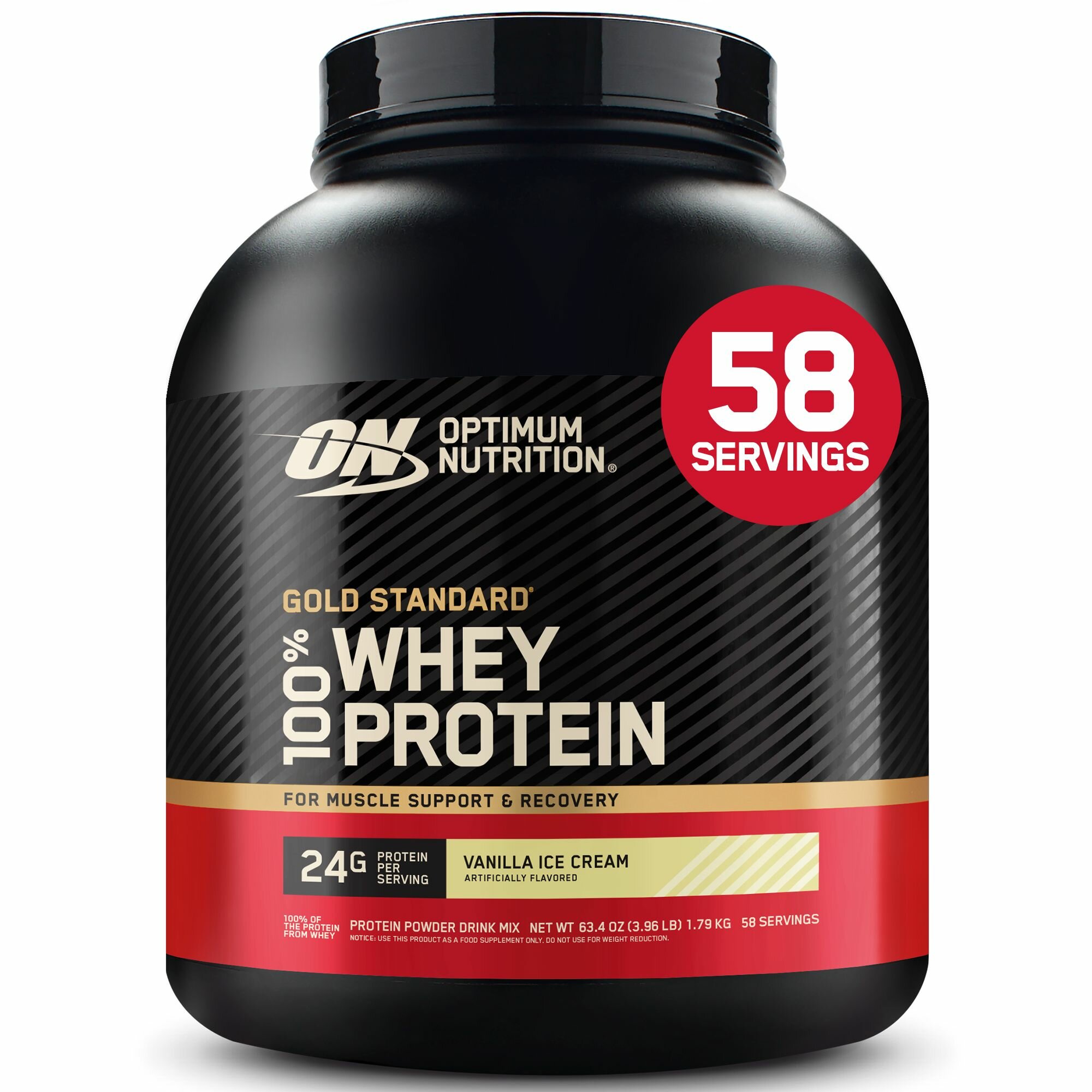 Сывороточный протеин OН - Голд Стандарт 100% Вей 3,96 фунтов Ванильное Мороженое / ON - Gold Standard 100% Whey 3.96 lb Vanilla Ice Cream