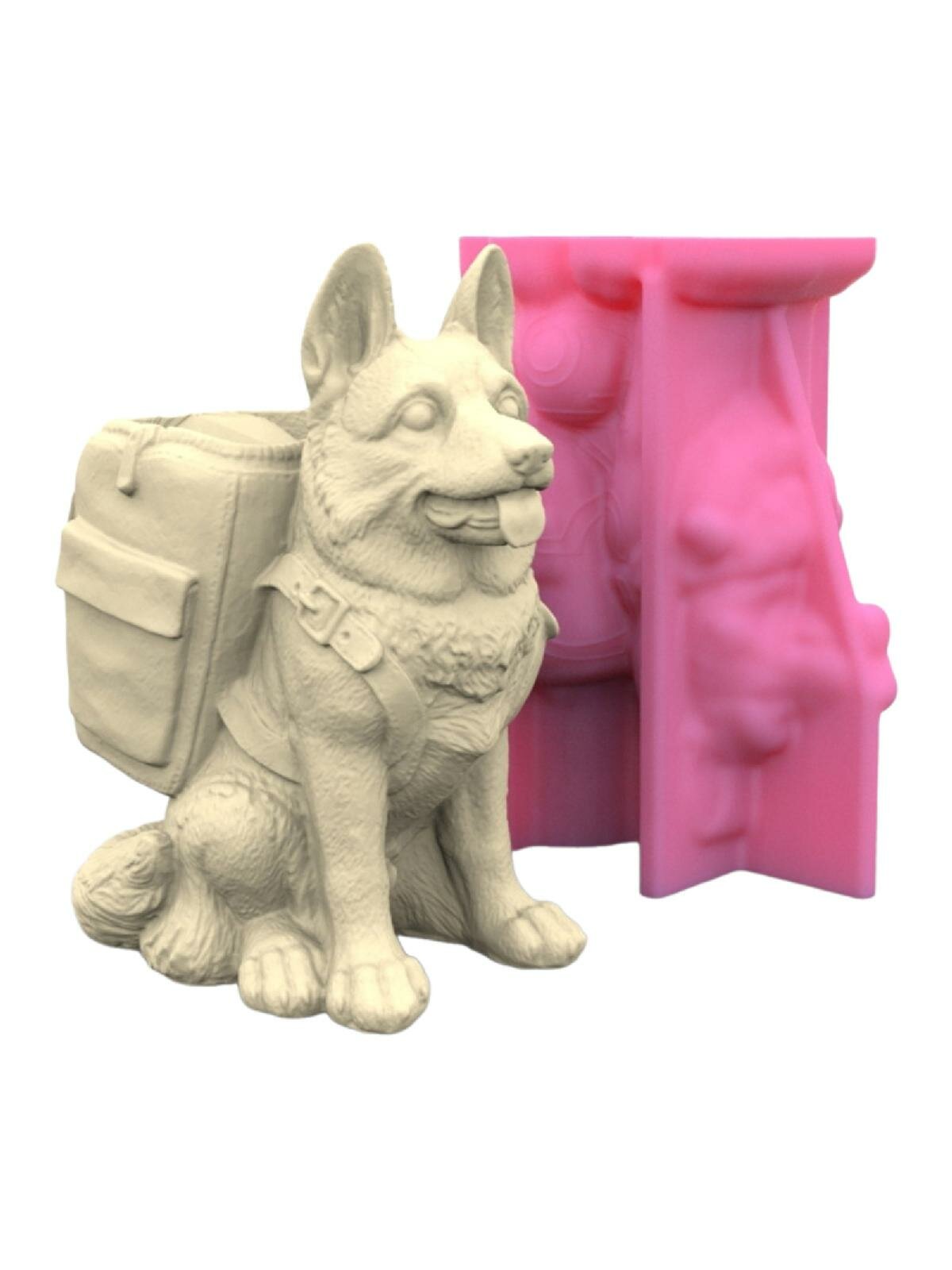 Diy ручной работы гипс капающий клей грязь бетон мясистый маленький волк собака цветочный горшок держатель ручки силиконовая форма C549