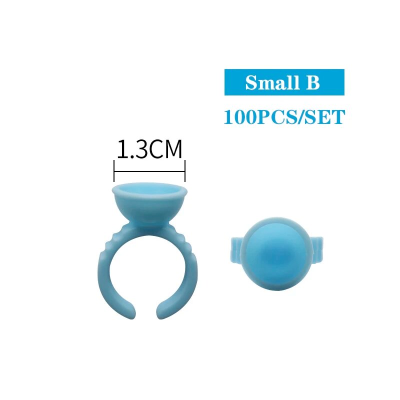 100 шт. кольца для клея для ресниц веер для клея чашка принадлежности для наращивания ресниц аксессуары для макияжа Оптовая Продажа розовое синее белое кольцо для ресниц