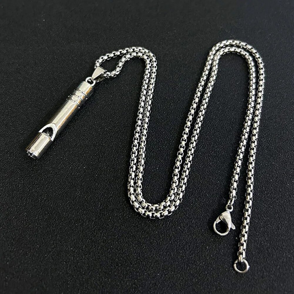 Титановый аварийный свисток Whistle Leather rope