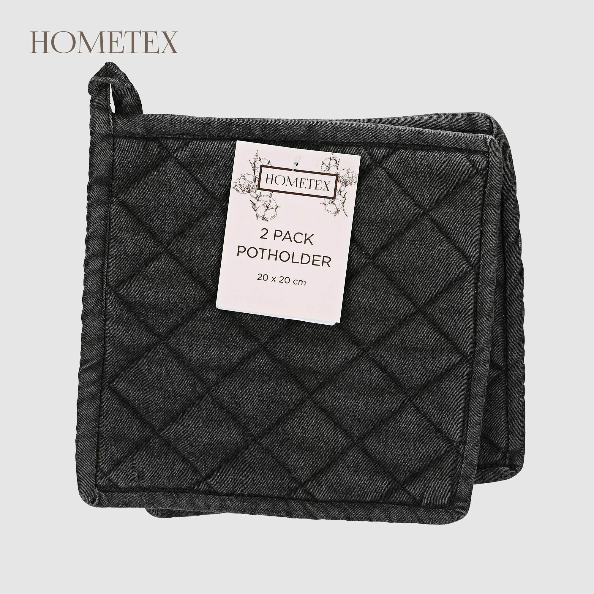 Прихватка Hometex черная джерси 2 шт 20x20 см