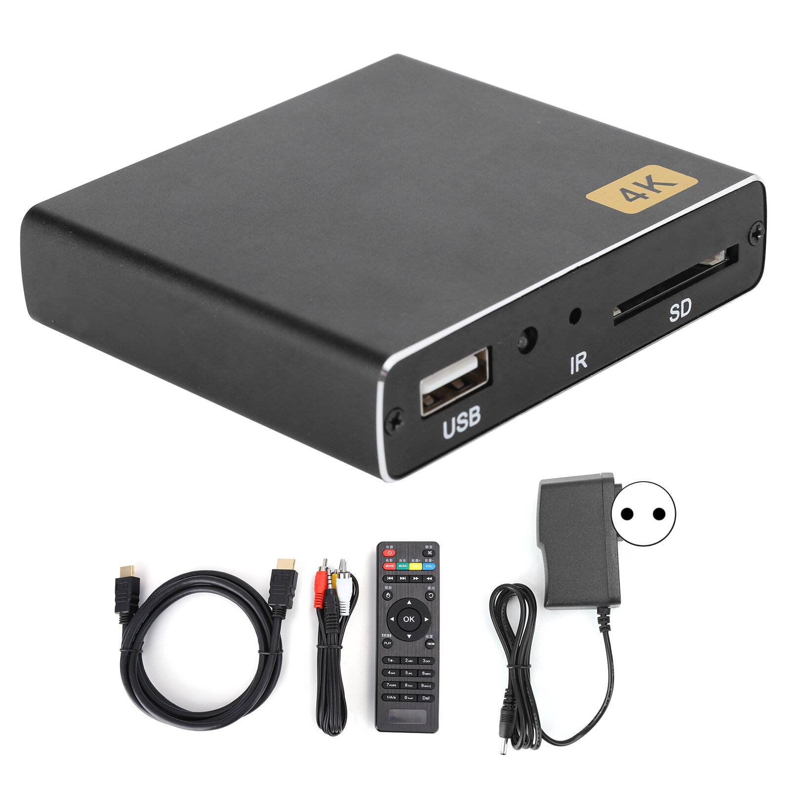 Мини-медиаплеер, Full HD 1080P, USB Media Box, 4K, блок питания 100-240V
