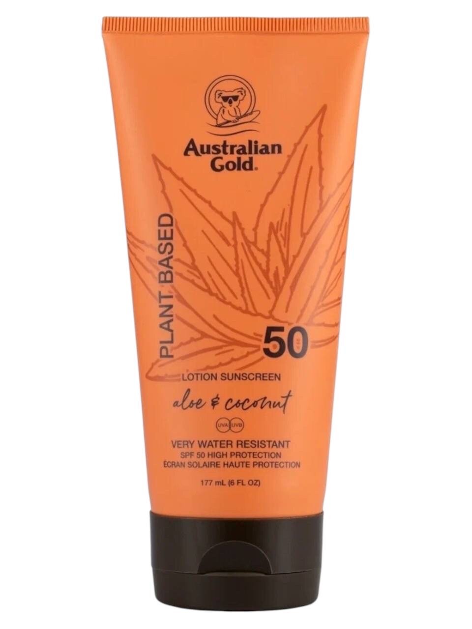 Солнцезащитный лосьон Australian Gold Plant Based, SPF 50, гипоаллергенный, защита рифов 177 мл