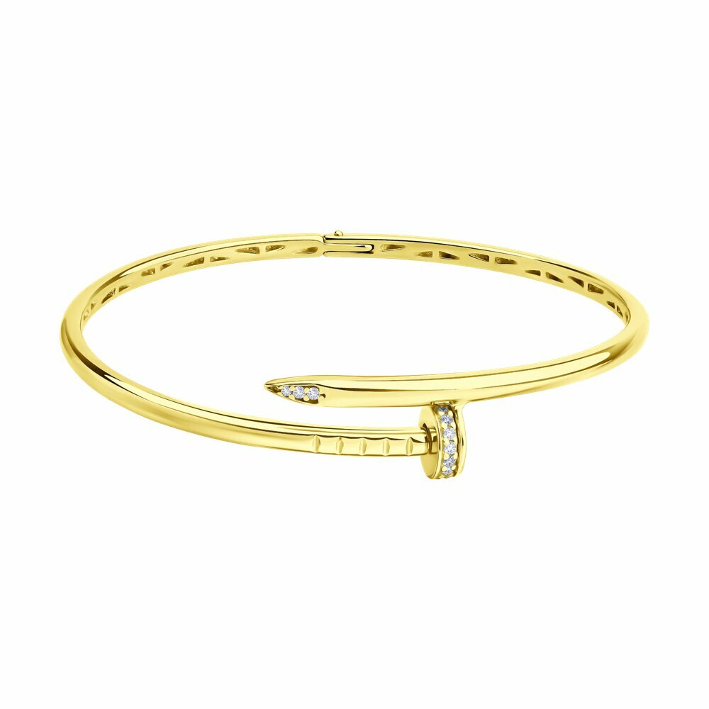 Браслет, серебро, 925 проба, фианит