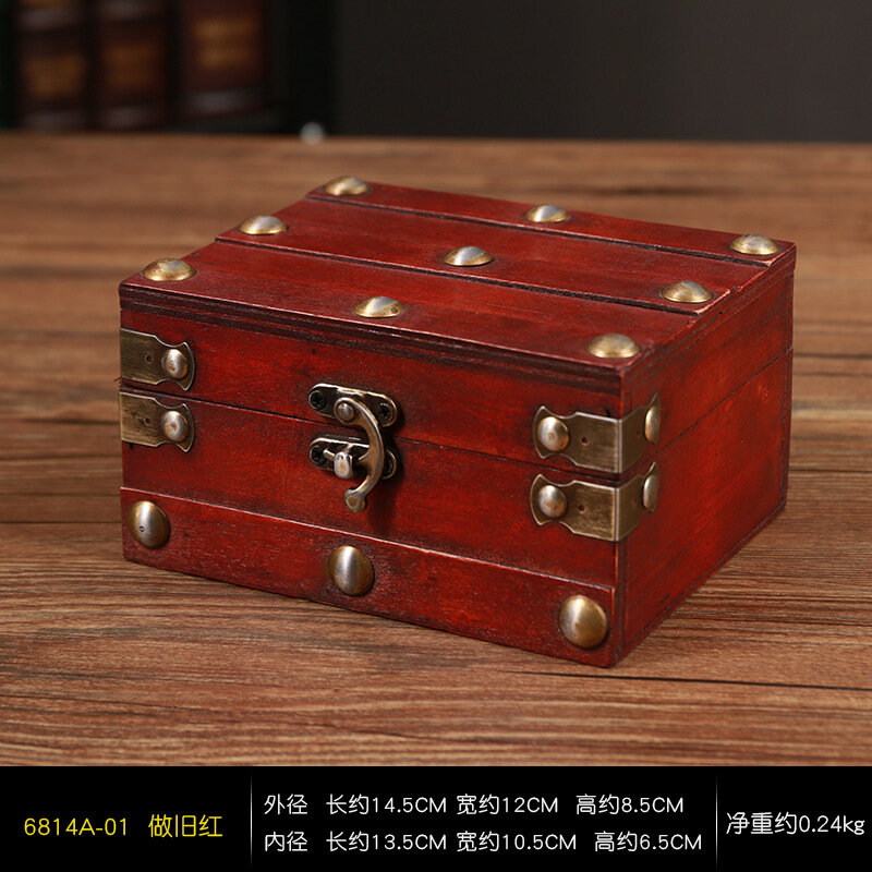 2026 Ретро деревянная коробка для хранения с замком для косметики, заколок, ювелирных изделий, ключей, ностальгическая изысканная упаковка деревянной коробки