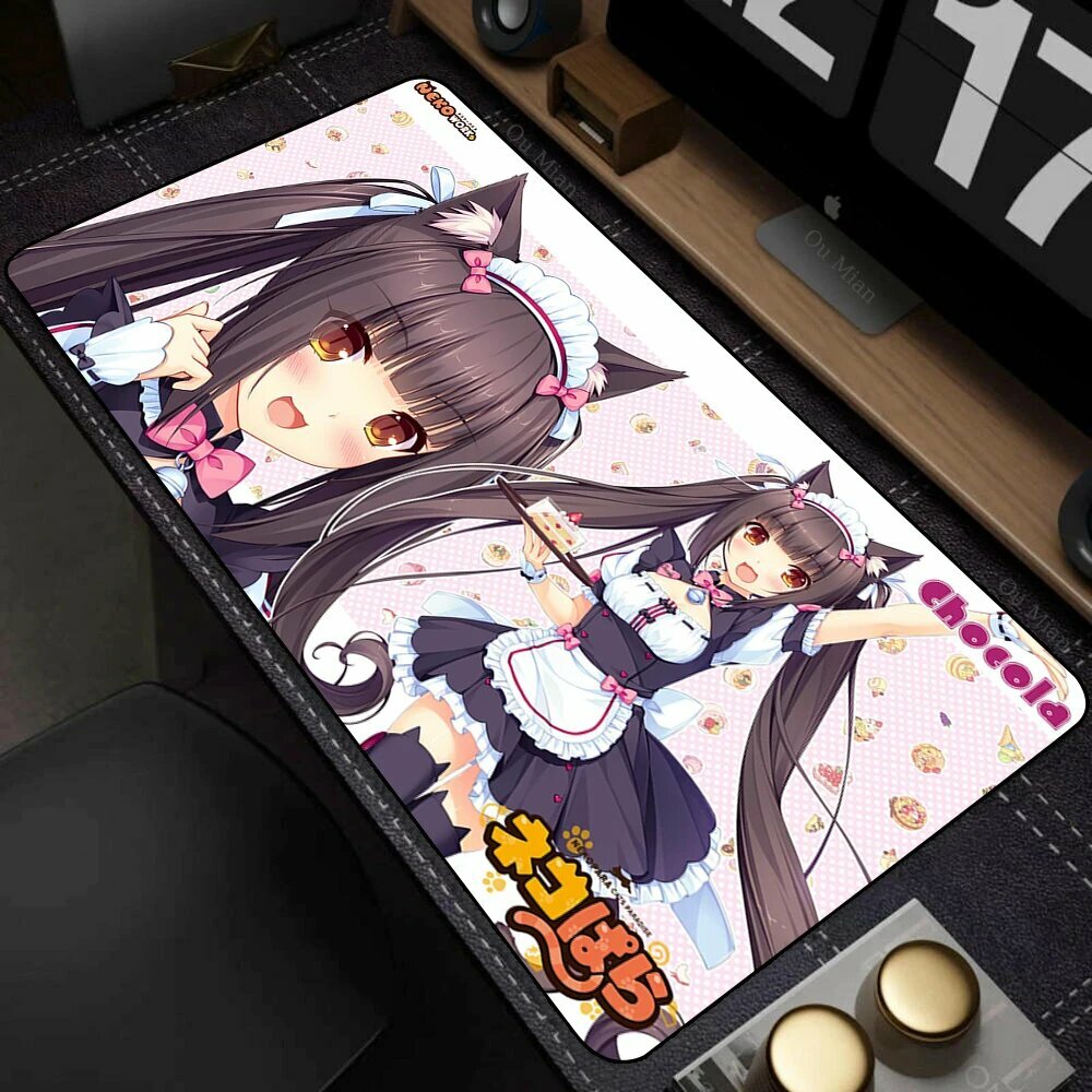 XXL Домашние коврики для компьютерного стола, коврик для мыши Nekopara, коврик 700x400x2mm, FF05773