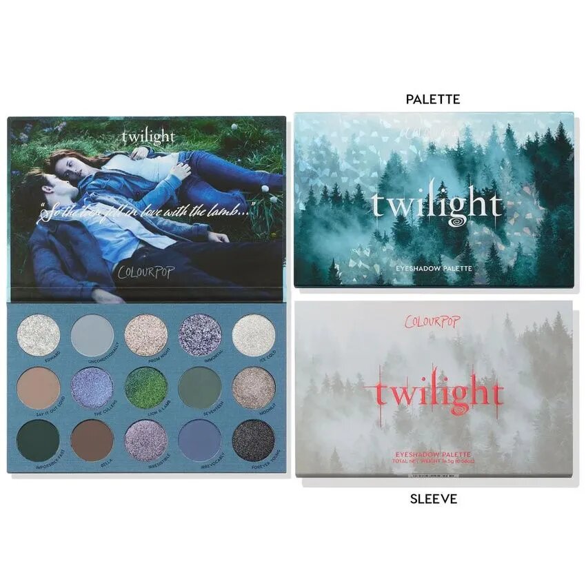 ColourPop Twilight Eyeshadow Palette - Палетка теней для век с 12 оттенками в сине-серых тонах — фото 1
