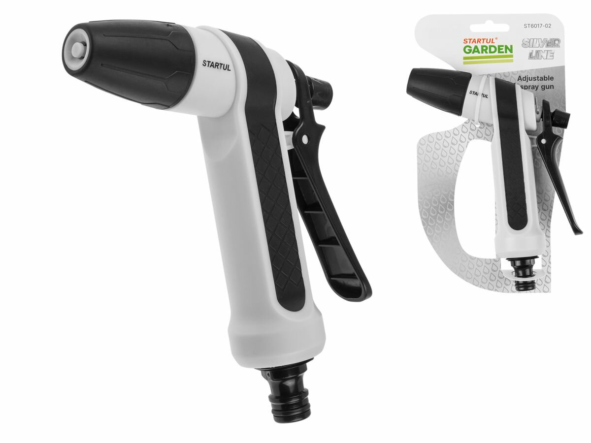 Пистолет-распылитель для полива садовый регулируемый STARTUL GARDEN Silver Line (ST6017-02)