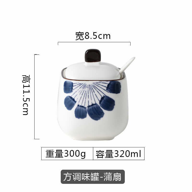 Керамический набор для специй: креативный японский стиль, контейнеры для соли, сахара, глутамата натрия и специй.