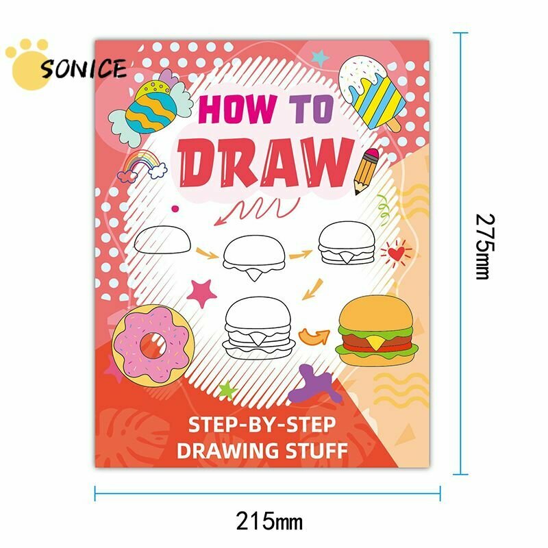 Ручная игрушка для детей Развивающий мультяшный комплект книг для рисования, граффити и скетчей, 4 варианта, 21,5х27,5 см