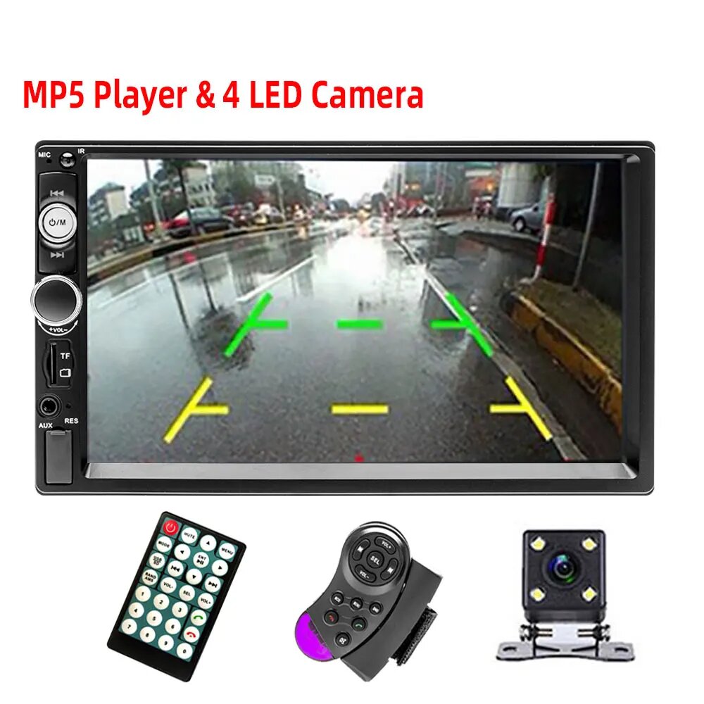 Автомобильный Радио Podofo 2din 2 din Автомобильный мультимедийный плеер 2DIN control 4 LED camera