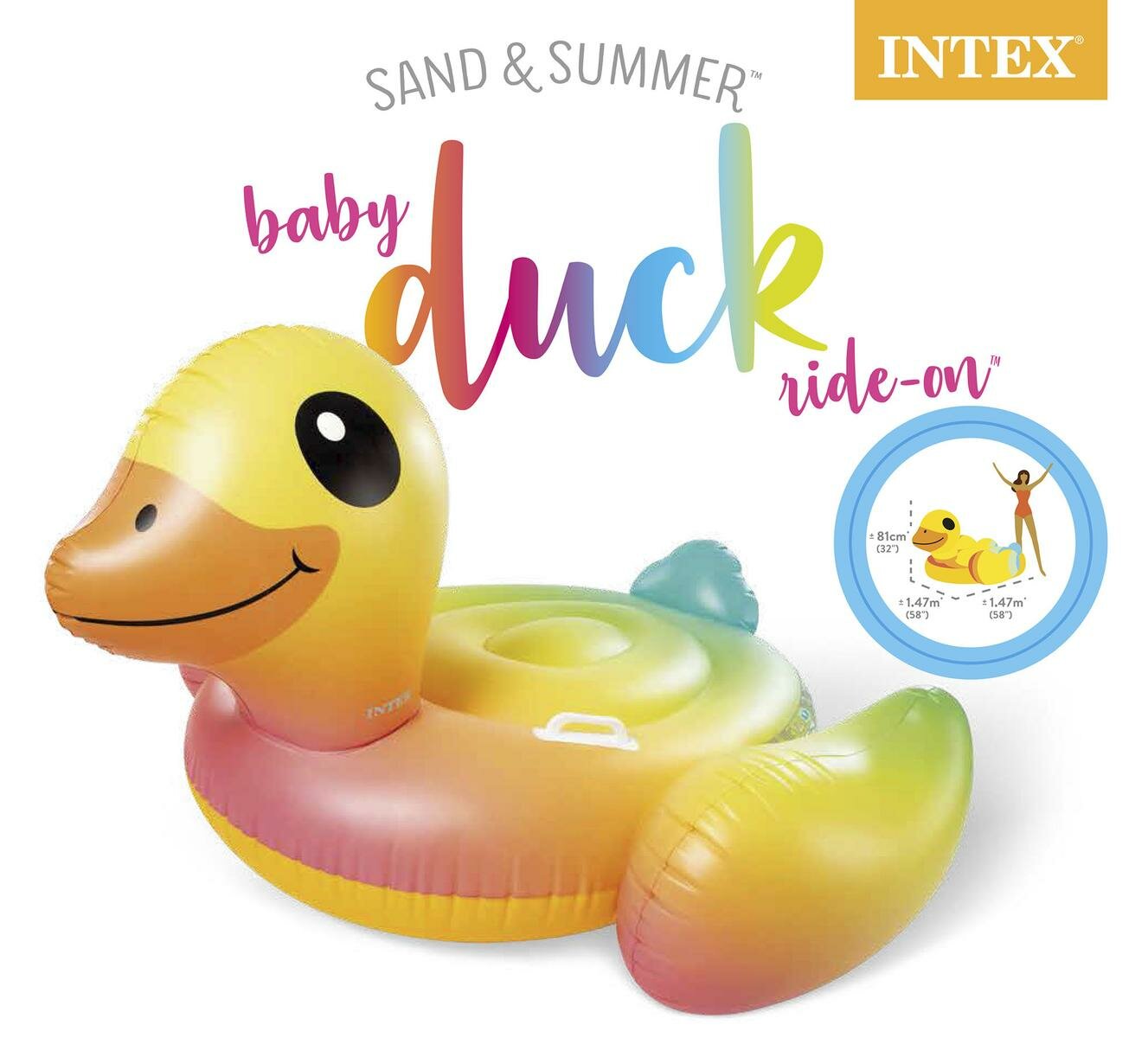 Надувной плотик для плавания Intex Утенок, 147х147х81 см, для детей от 3 лет, яркий дизайн