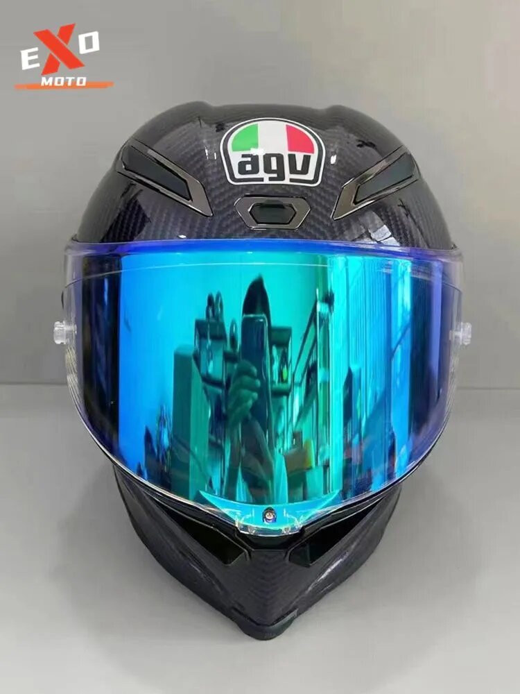 AGV Мотошлем, цвет: синий, фиолетовый, размер: M