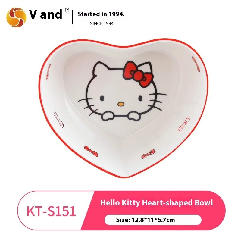 Детская тарелка Hello Kitty в форме сердца, белая, 12.8*11*5.7 см