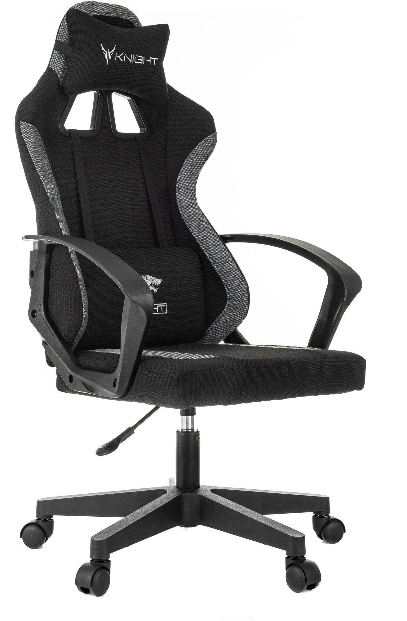Кресло игровое Knight Optimum черный/серый крестов. пластик