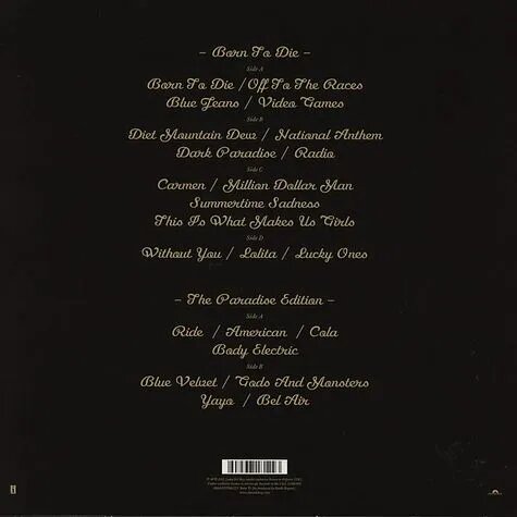Виниловая пластинка Lana Del Rey - Born To Die / The Paradise Edition (2012) - Музыкальный диск в картонном конверте