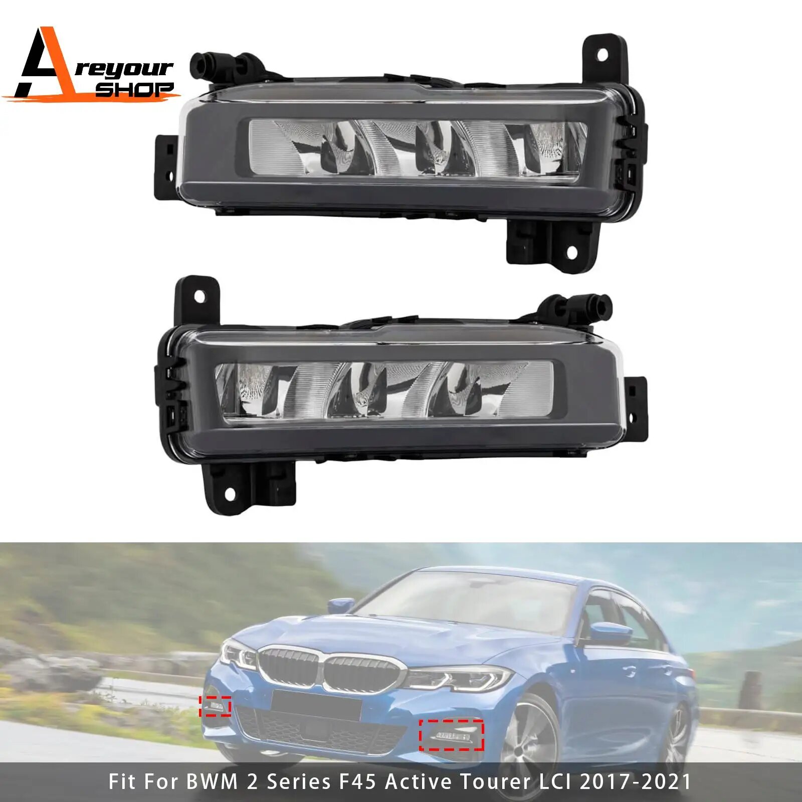 Светодиодные противотуманные фары переднего бампера для BMW G20 G21 X1 F48 LCI F45 F46 Right