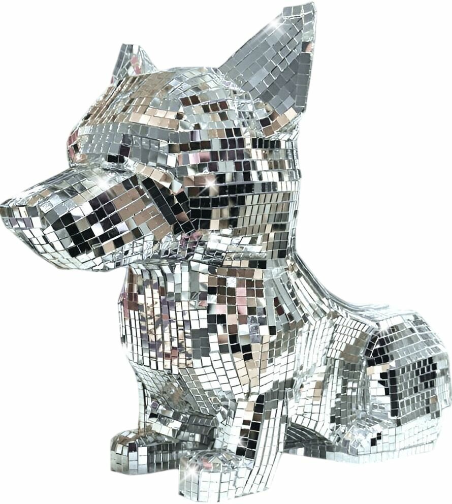 Набор "Корги" для создания полигональной фигуры из зеркальной мозаики, комплект для детского творчества своими руками